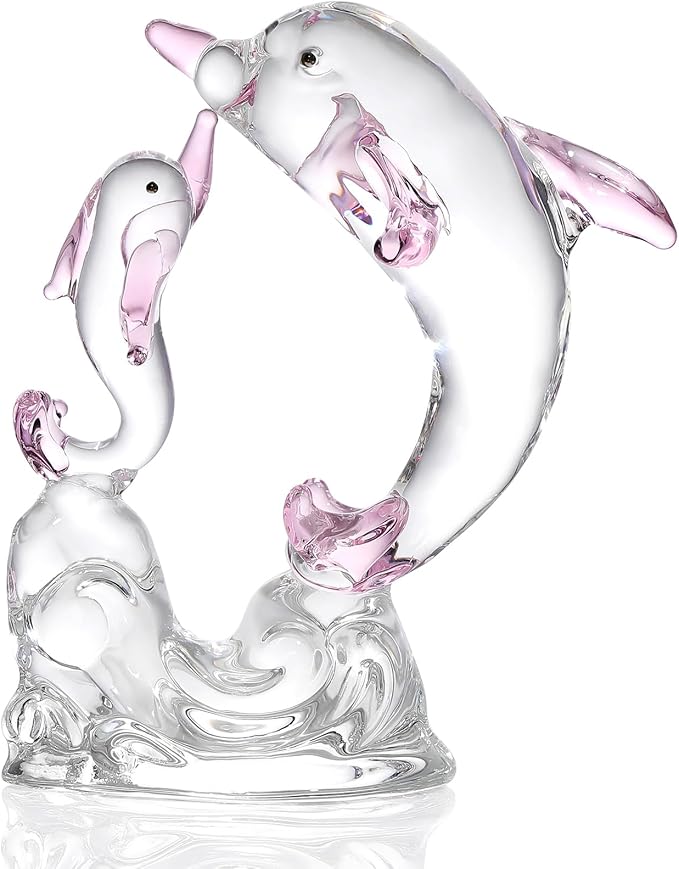 Amazon.com: Ornalrist Double Pink Cute Crystal Dolphin Gifts for Women ...