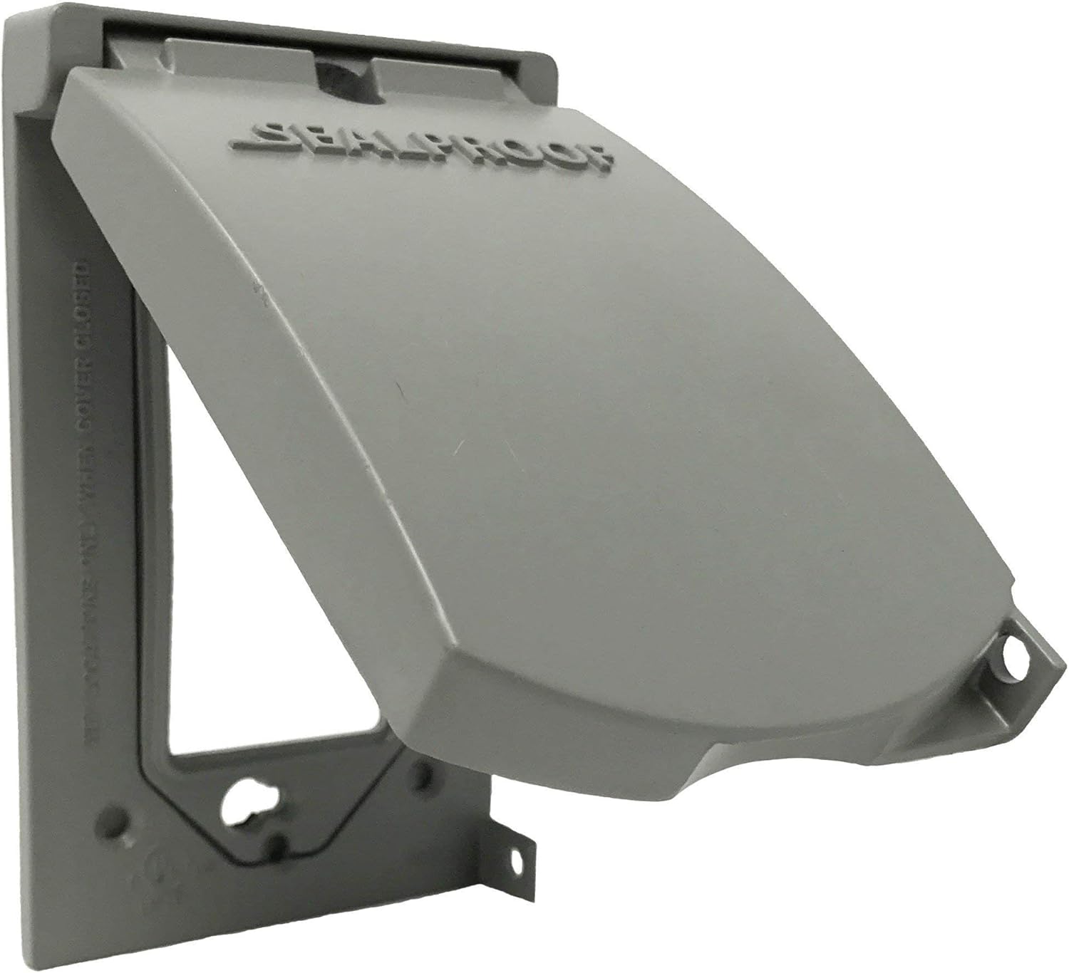 Sealproof 1-Gang Vertical Weatherproof Outdoor Metal Flat Outlet Cover ...