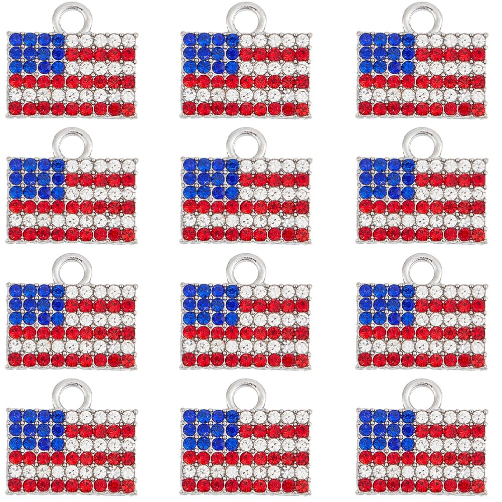 Amazon.com: SUNNYCLUE 1 Box 18Pcs American Flag Charms Patriotic Charms ...