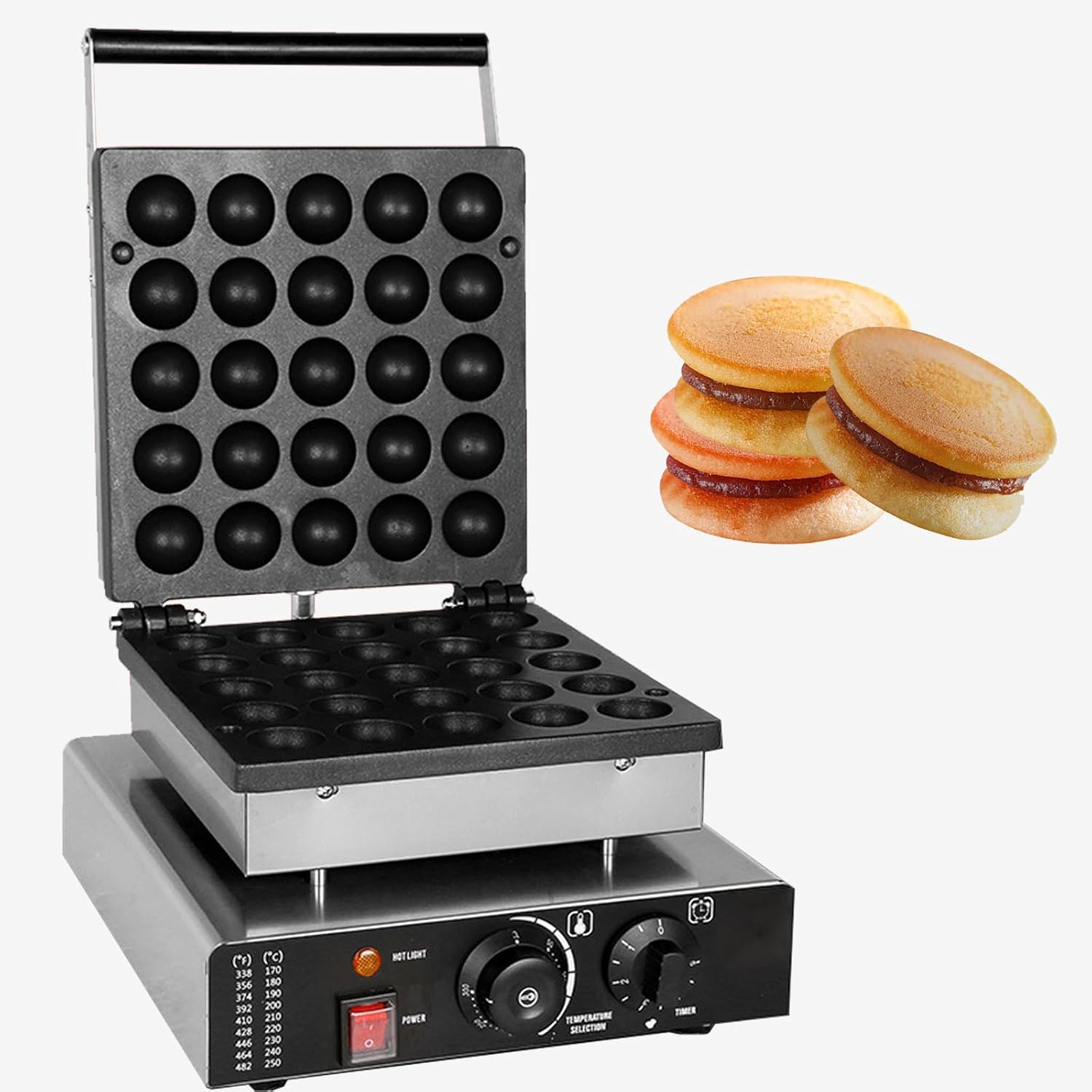 Dutch Mini Pancake Maker, Commercial Electric Waffle Maker 25 Holes Non ...