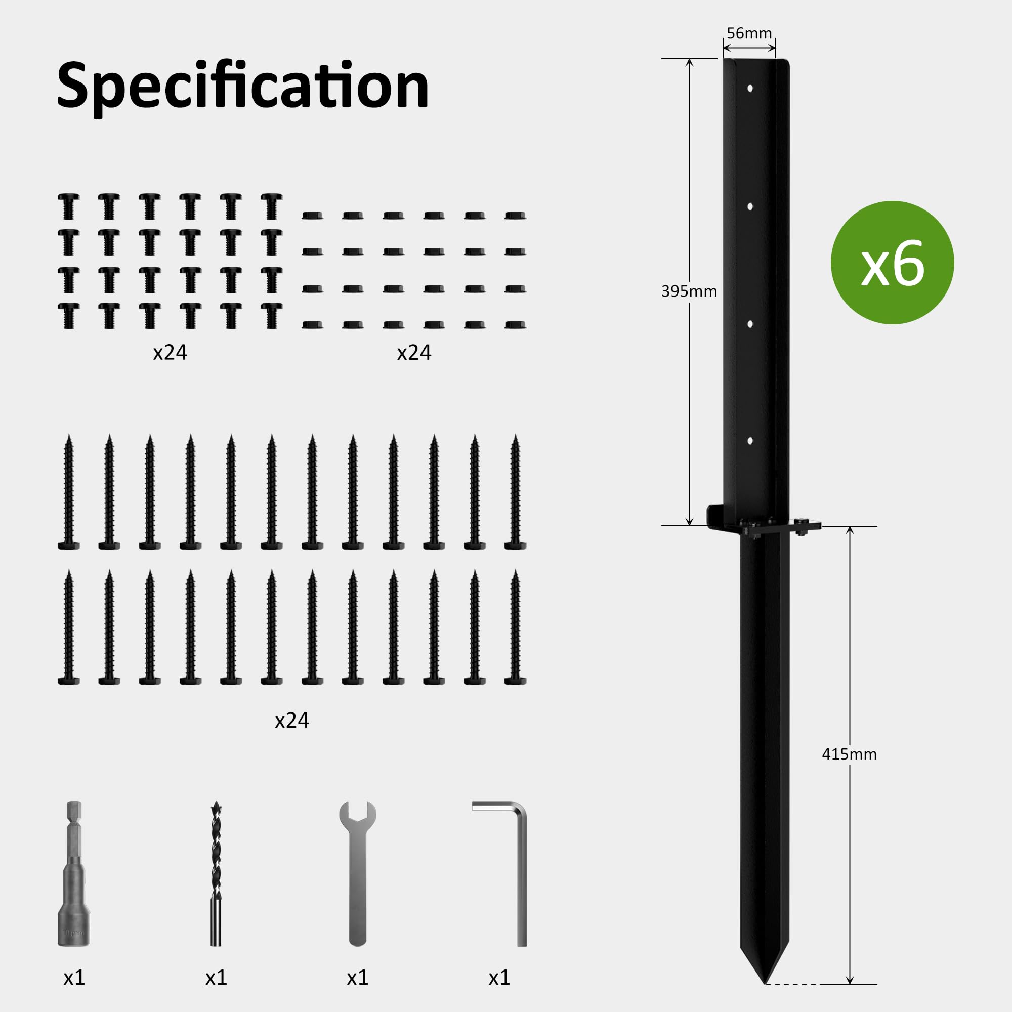 Snapklik.com : SKYSEN 6 Pack Fence Post Repair Kit, Stabilizer