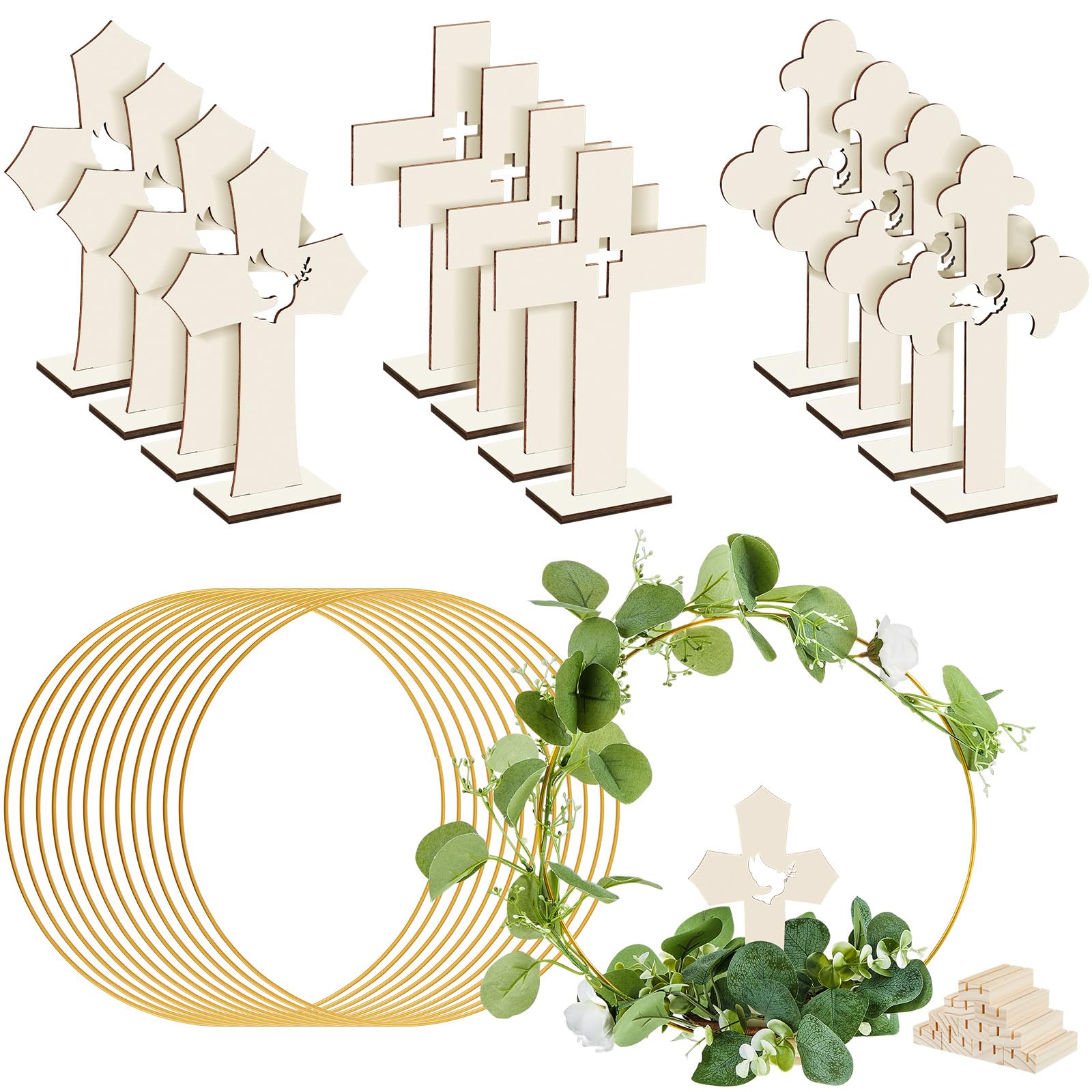 Amazon.com: Wesiti 24 Pcs Baptism Centerpieces for Tables 12 Wood ...