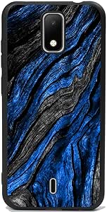 Amazon.com: Compatible with Cricket Debut/AT&T Calypso 2(U319AA) Case, Wood Grain Black and Blue ...