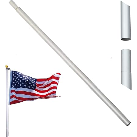 Amazon.com : LEMY 20FT Sectional Flagpole Outdoor Aluminum Flag Pole ...