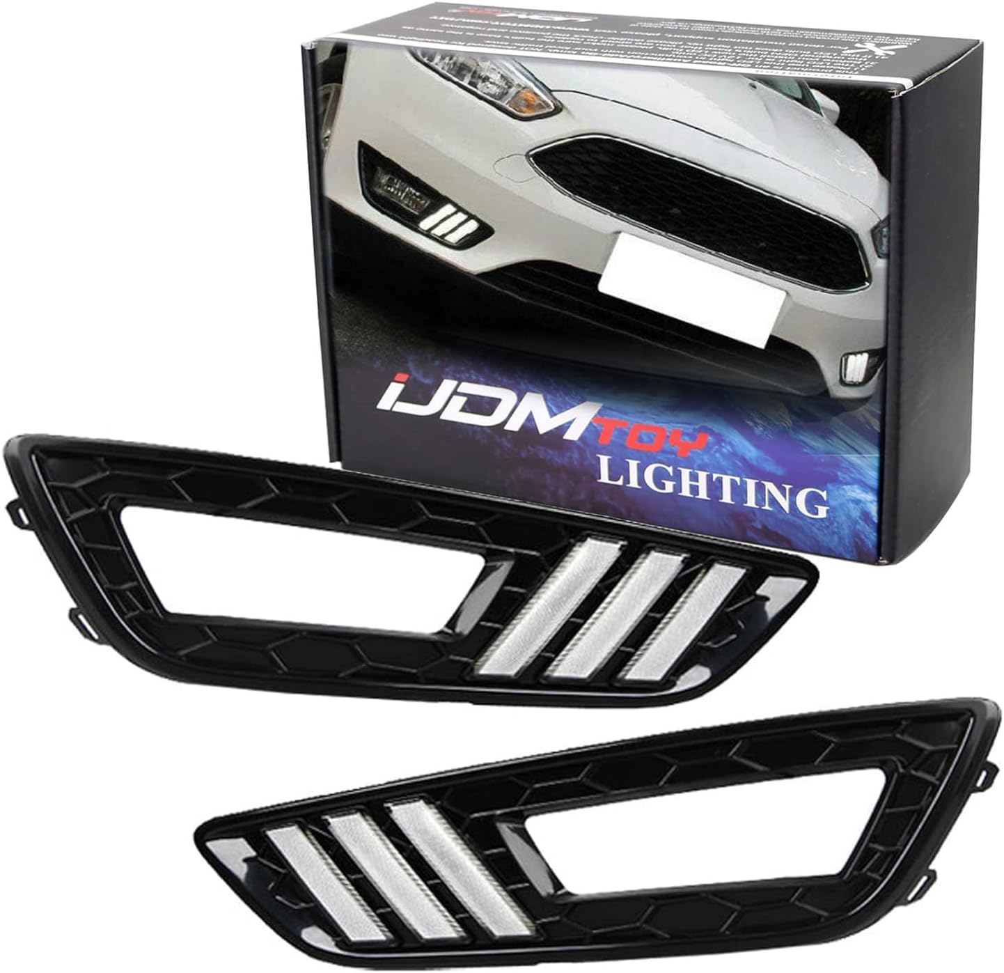 Amazon.com: Dreamseek 3 Color LED DRL Driving Fog Lamp Bezel for Ford ...