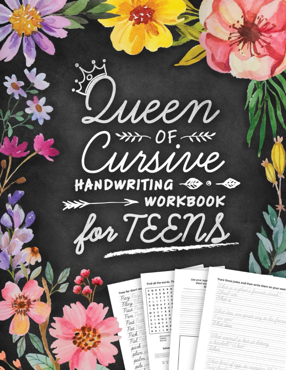 Queen of Cursive Handwriting Workbook for Teens: Script Writing ...