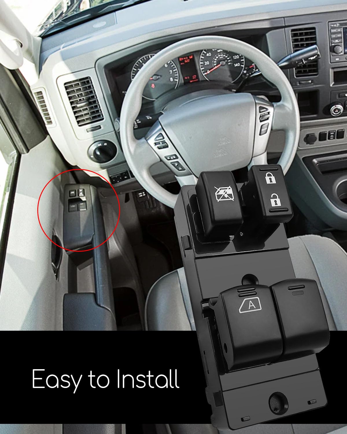 Power Master Window Switch Replace 25401-1PA0C Fit for Nissan NV1500 ...