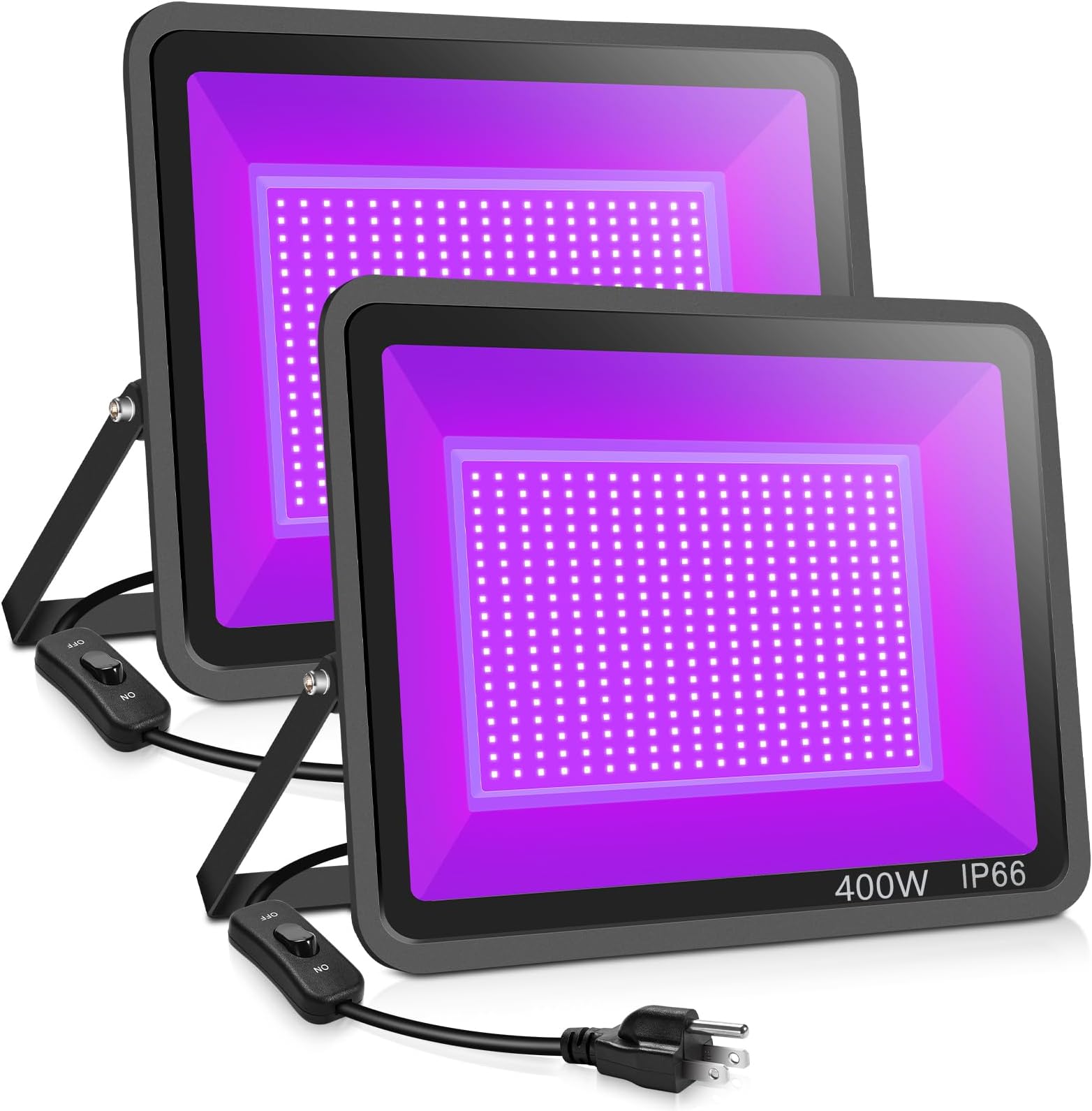 XYCN 2 Pack 400W LED Black Lights Outdoor, 395nm to 410nm Flood ...