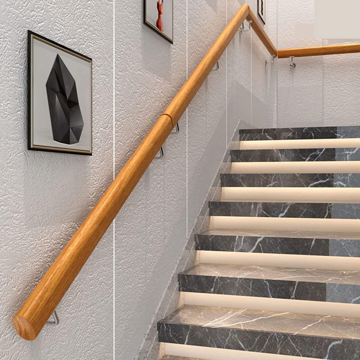 Wooden Stair Handrail Railing - Non-Slip Staircase Handrail, Wood ...