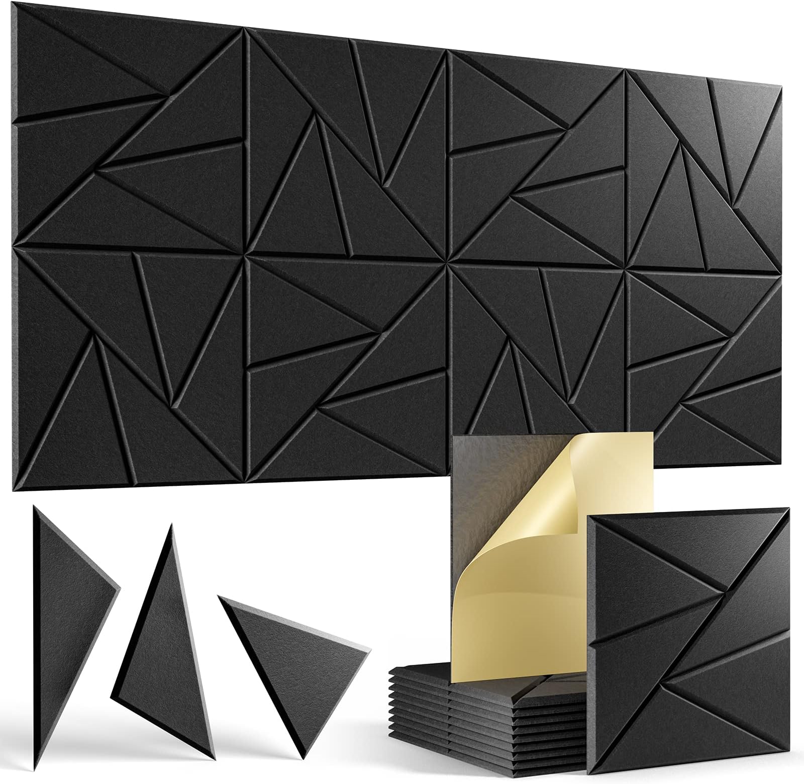 Amazon.com: Lebenforce Self-Adhesive Acoustic Panels,12 Pack Square ...