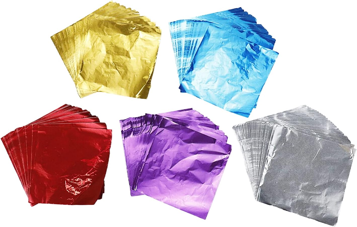 Amazon.com: Woogim 500Pcs 5 Colors Foil Candy Wrappers Glossy Multi ...