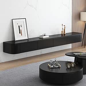 Amazon.com: Floating TV Stand Wall Mounted Media Console with 2 Drawer ...