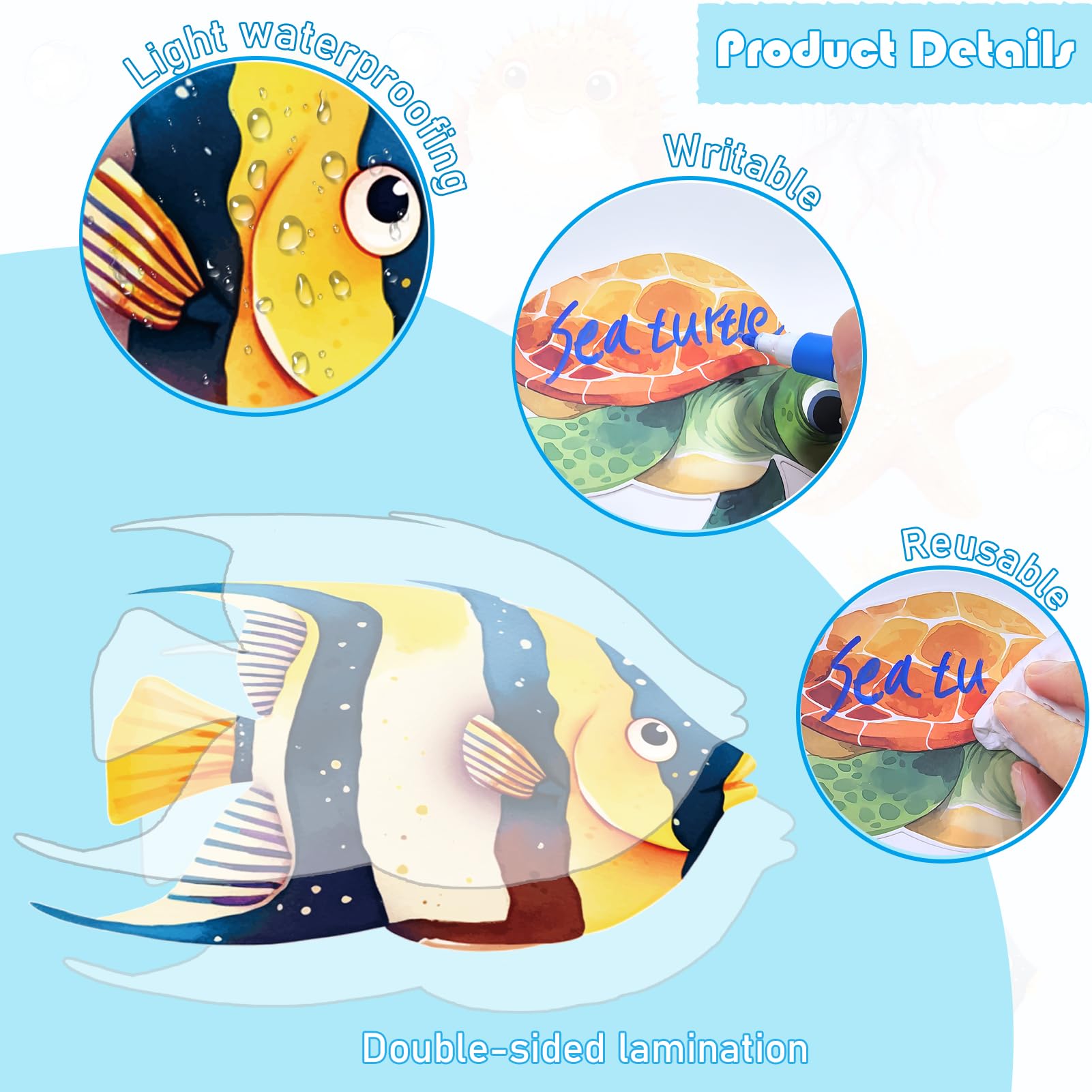 Snapklik.com : 26 Pieces Sea Creature Cutouts Tropical Fish Cutouts ...