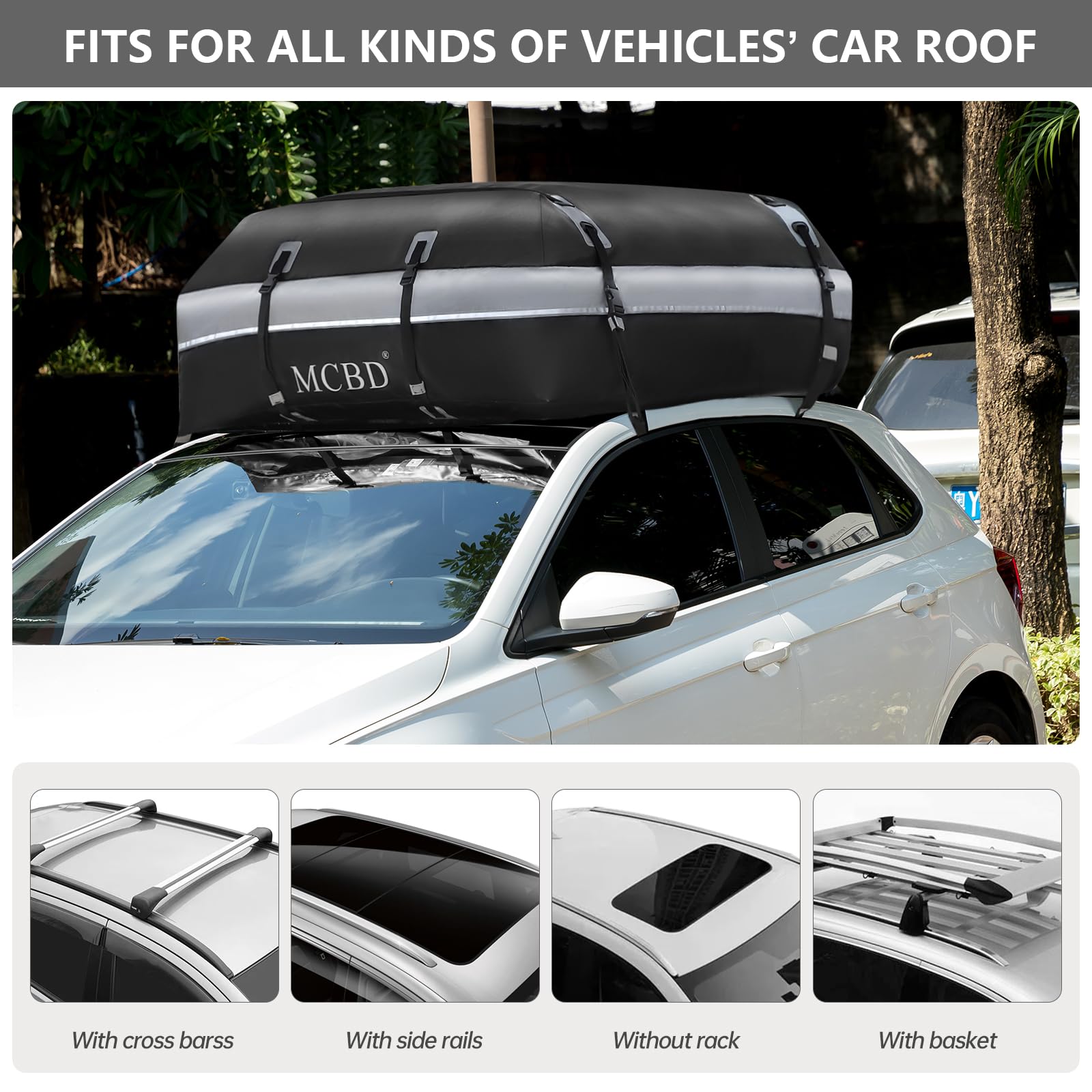 Snapklik.com : Rooftop Cargo Carrier Bag,15 Cubic Feet Soft-Shell ...