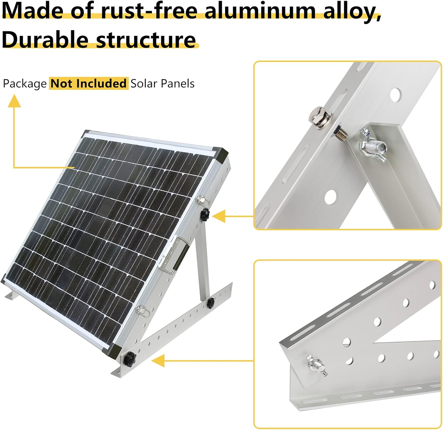 RV Boat 22inch Solar Panel Rack Bracket Set Rack with Foldable Tilt ...