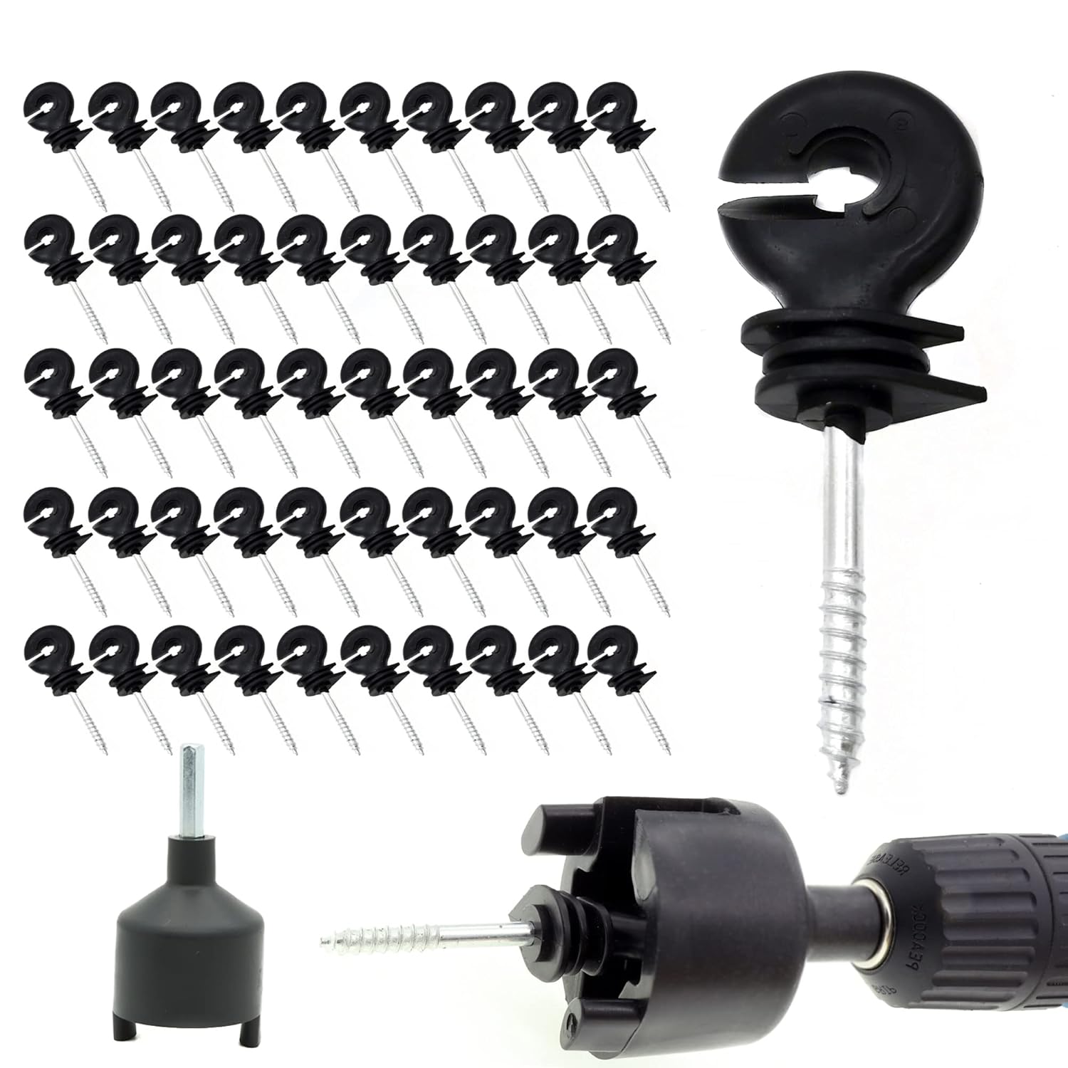 Amazon.com: 120 Pcs Electric Fence Insulator Screw-in Insulator Fence ...