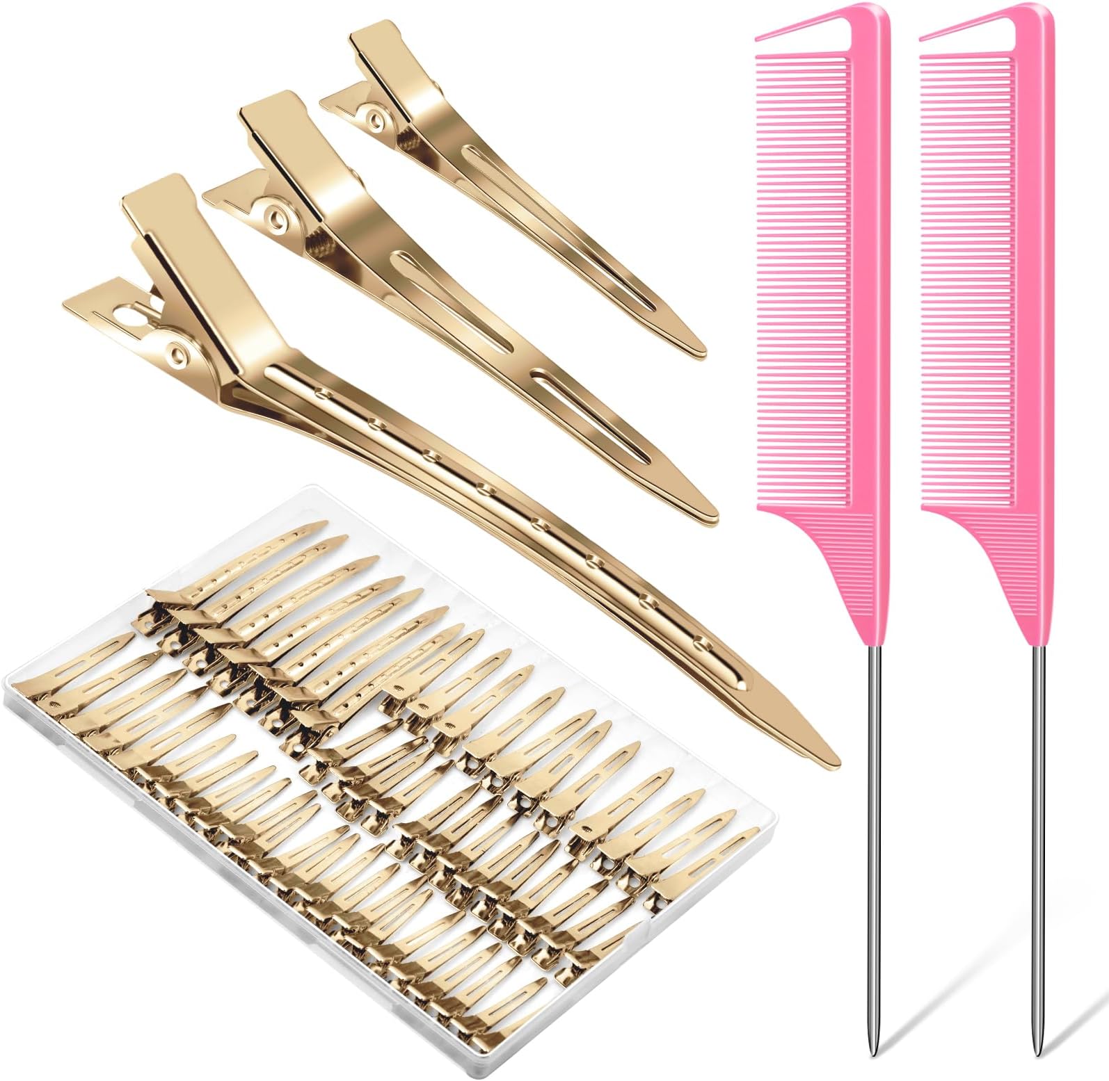 Amazon.com : 70Pcs Metal Hair Roller Clips, MORGLES 3 Sizes Duck Billed ...