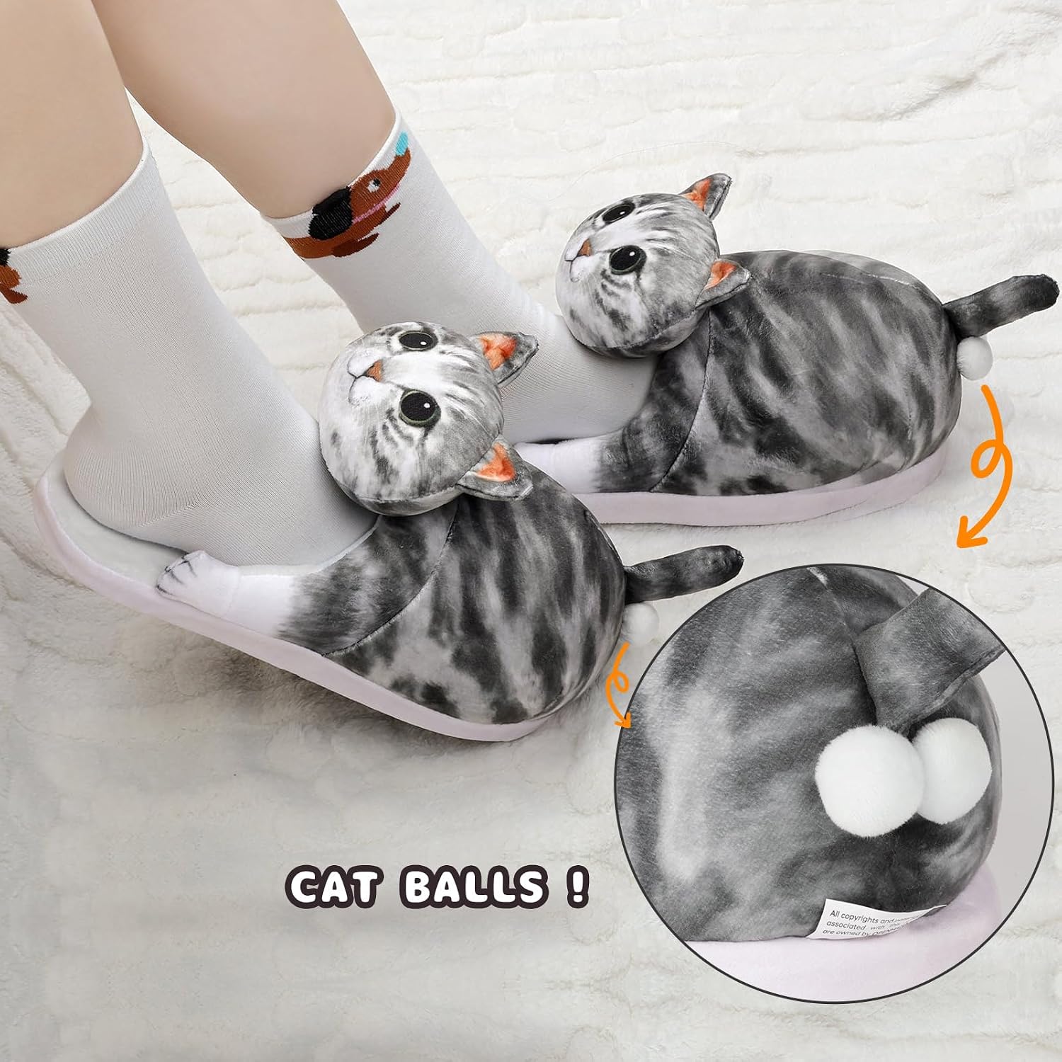 Cat Slippers for Women, Cute Fuzzy Animal Slippers For Indoor and ...