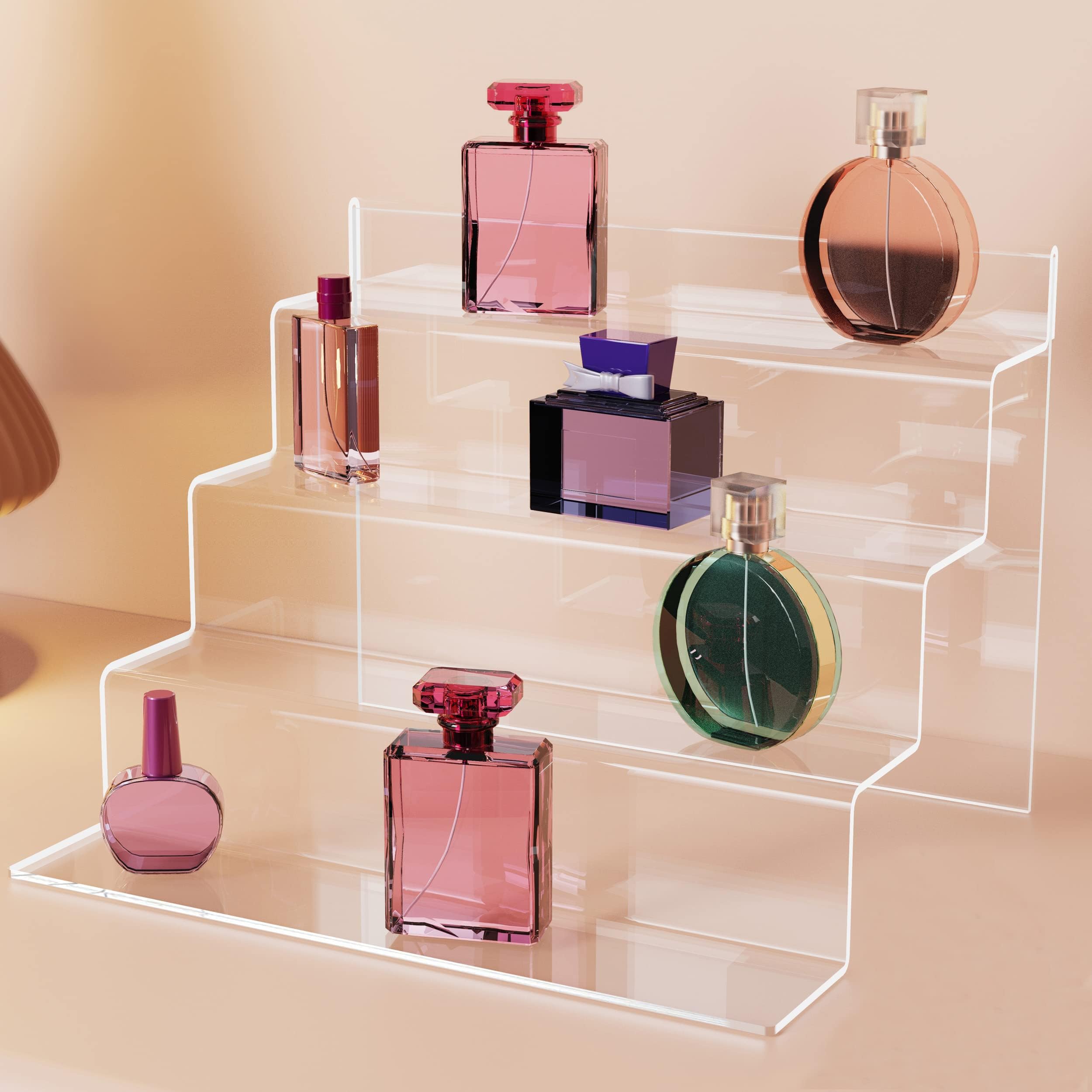 QWORK® 4 Step Clear Acrylic Display Stand Perfume Stand Figure ...