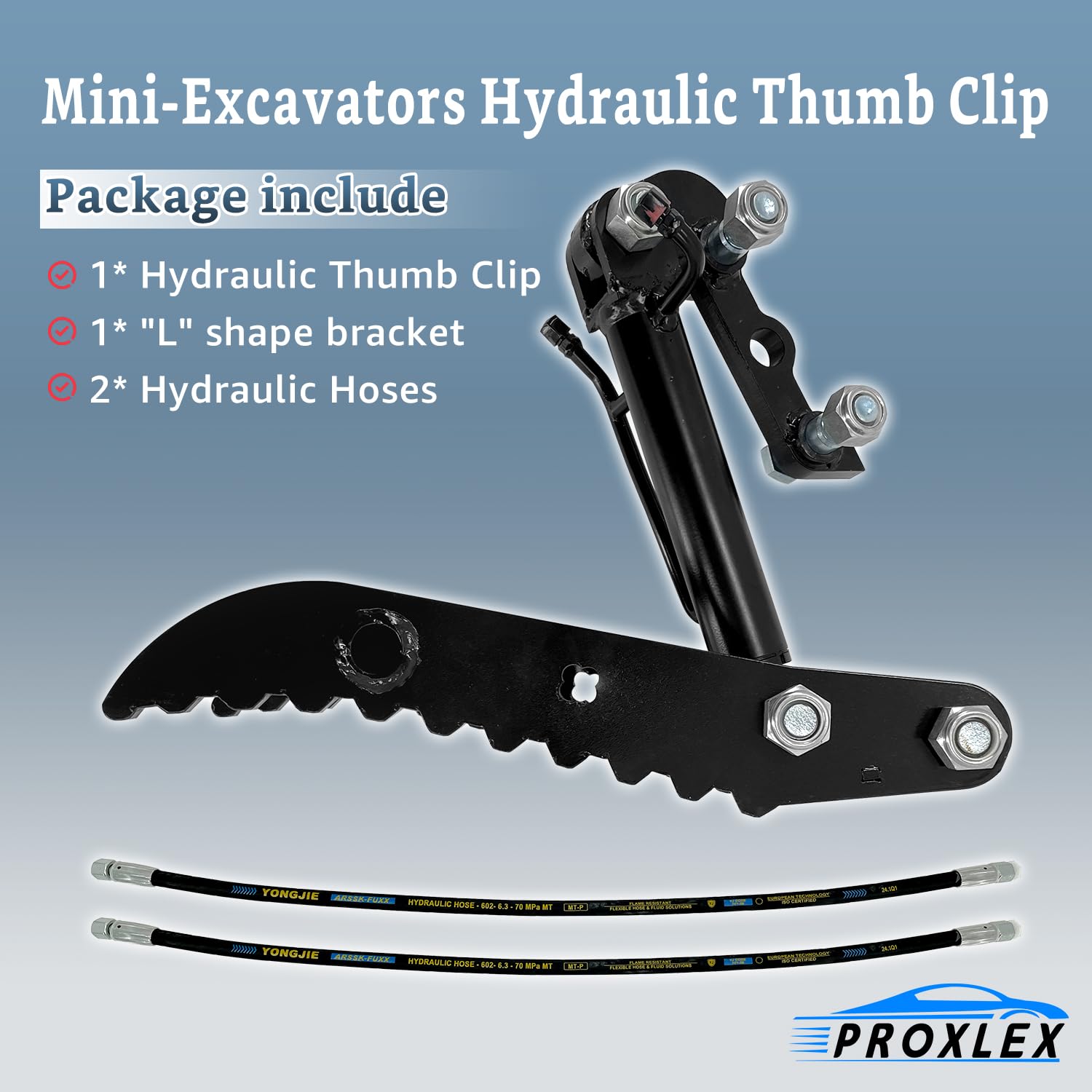 Excavator Grapple Hydraulic Thumb Clamp For Mini Excavators - 3-Hole ...