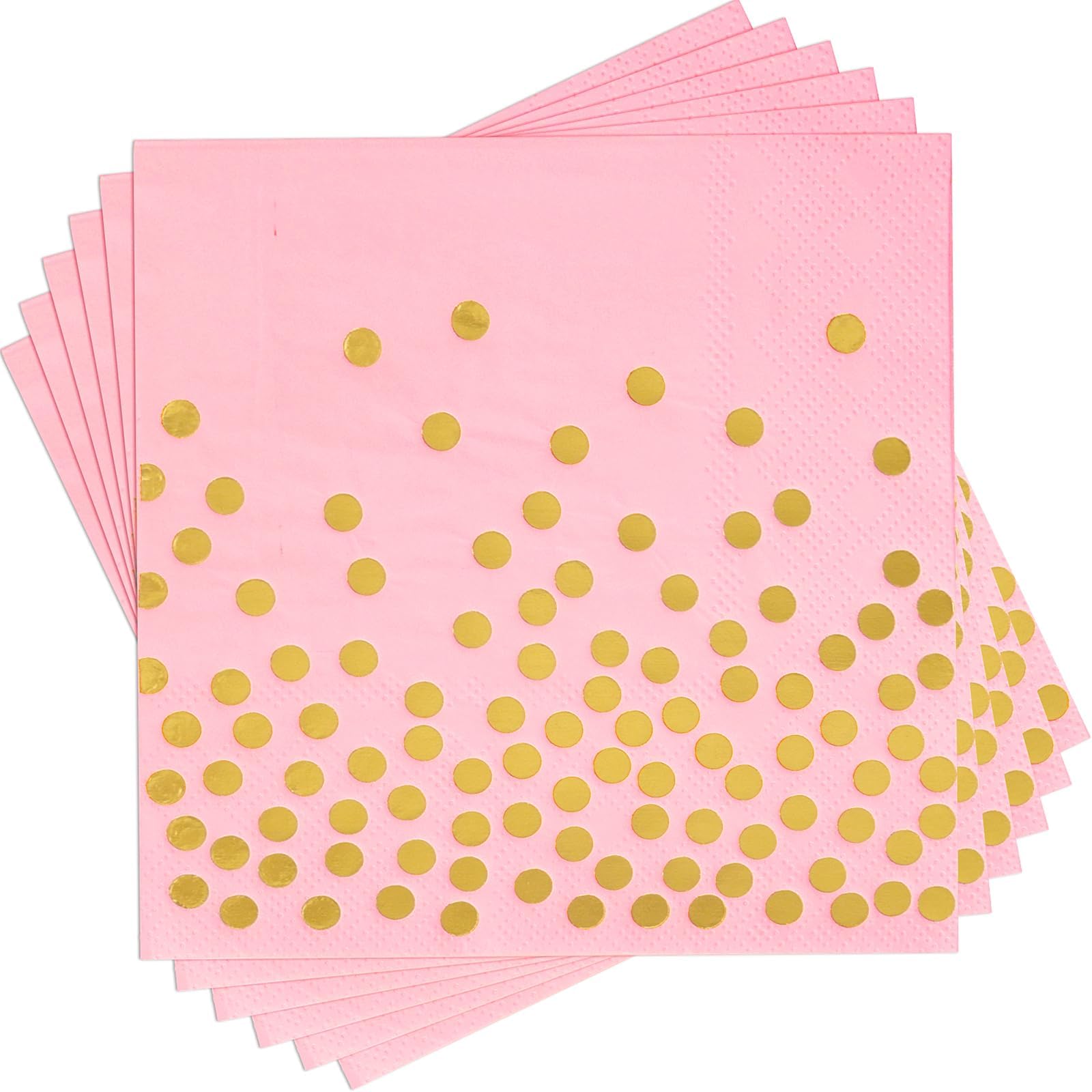Amazon.com: 100 Pcs Pink Cocktail Napkins - Pink and Gold Paper Napkins ...