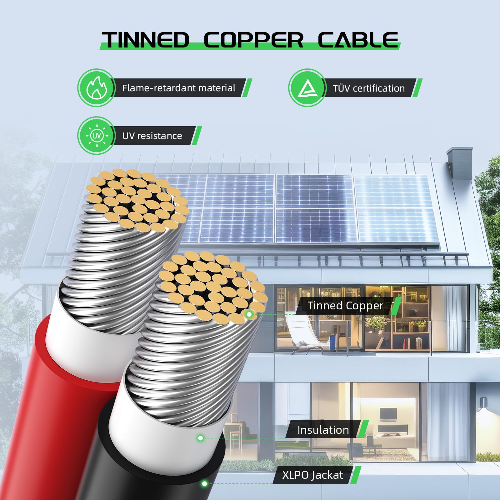 Snapklik.com : Solar Connectors For 2 Solar Panels, IP68 Waterproof ...
