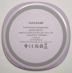 NANAMI 10W Fast Wireless Charger, Qi Charging Pad with Adapter for iPhone 16/15 Pro Max/14 Plus ...