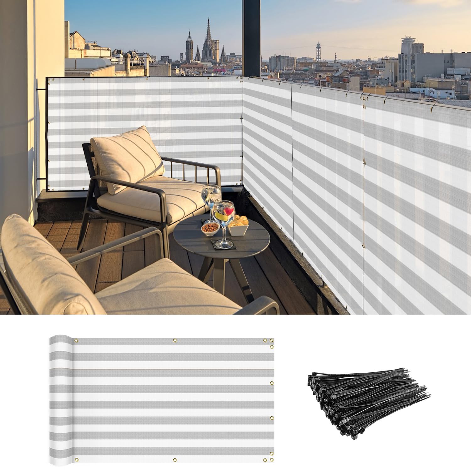 Snapklik.com : Coarbor 3x50 Balcony Privacy Fence Screen Mesh Cover For ...