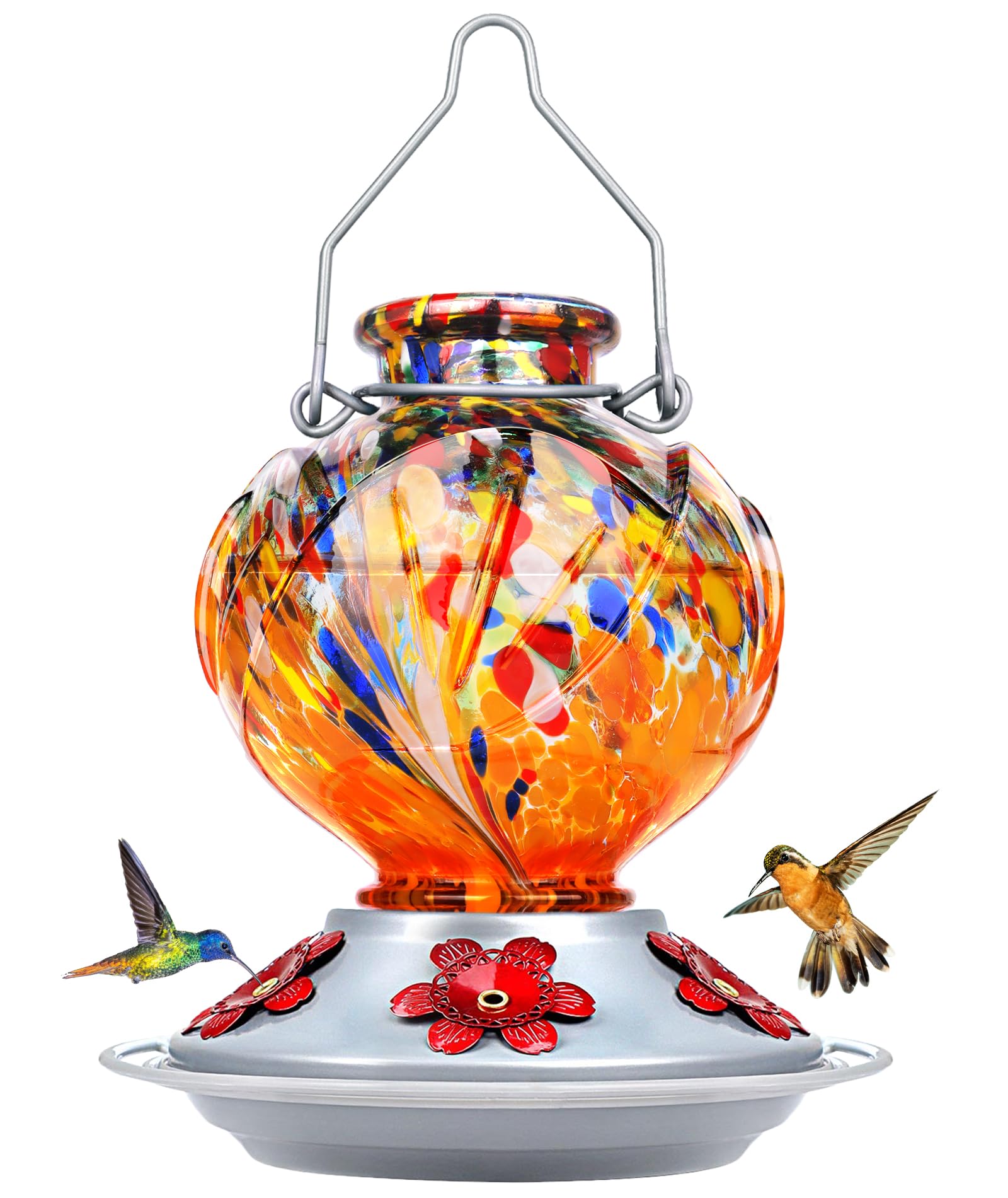 Snapklik.com : BOLITE Hummingbird Feeder, Hand Blown Glass Hummingbird ...