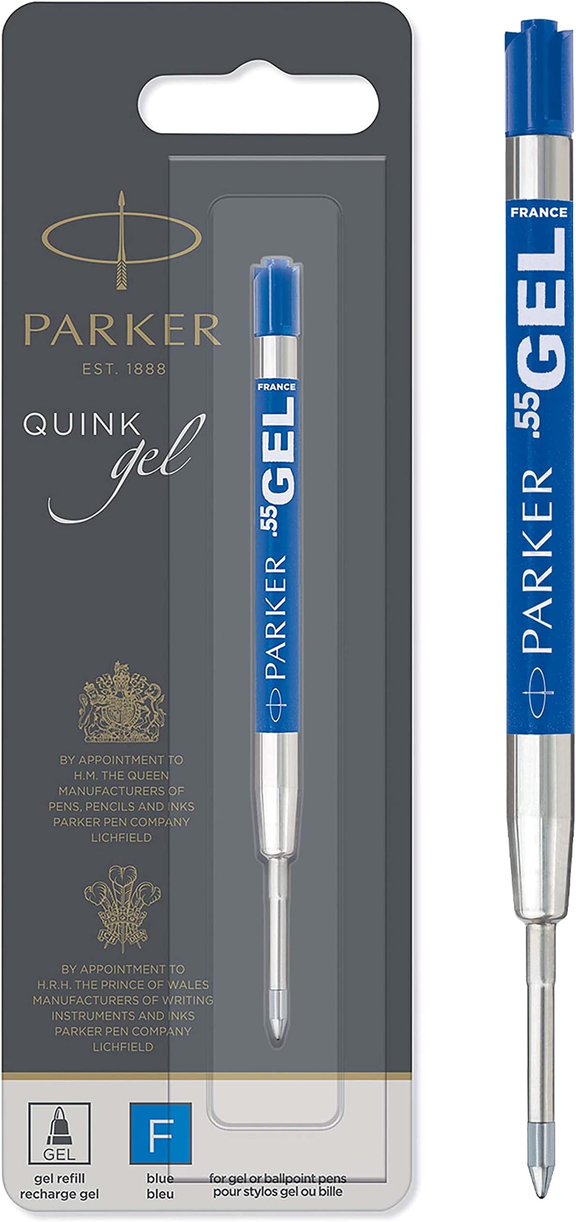 Amazon.com : PARKER QUINK Gel Ink Refill, Fine Tip (0.5mm), Blue ...
