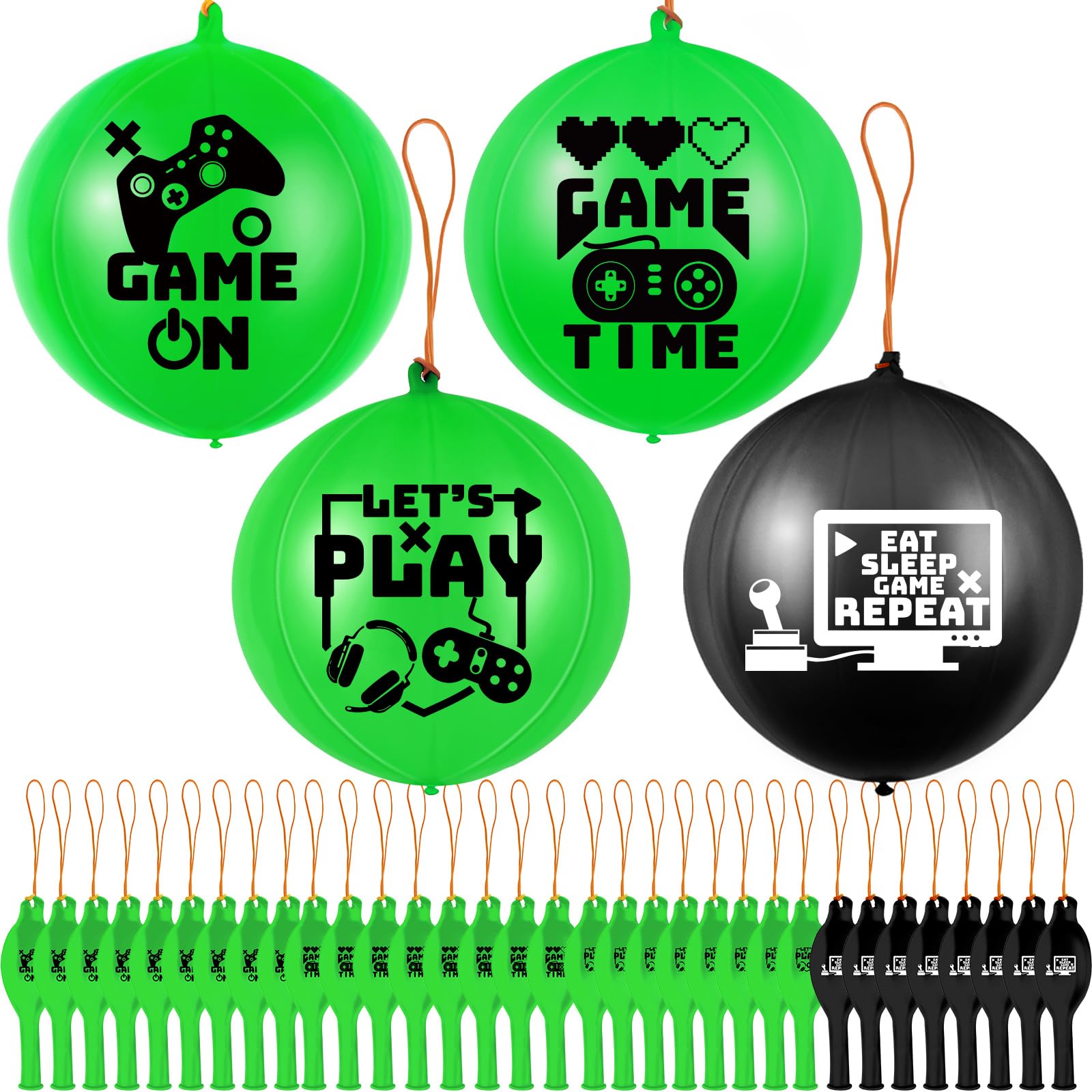 Amazon.com: 32 Pcs Video Game Punch Balloons Pixelated Punch Ball Pixel ...