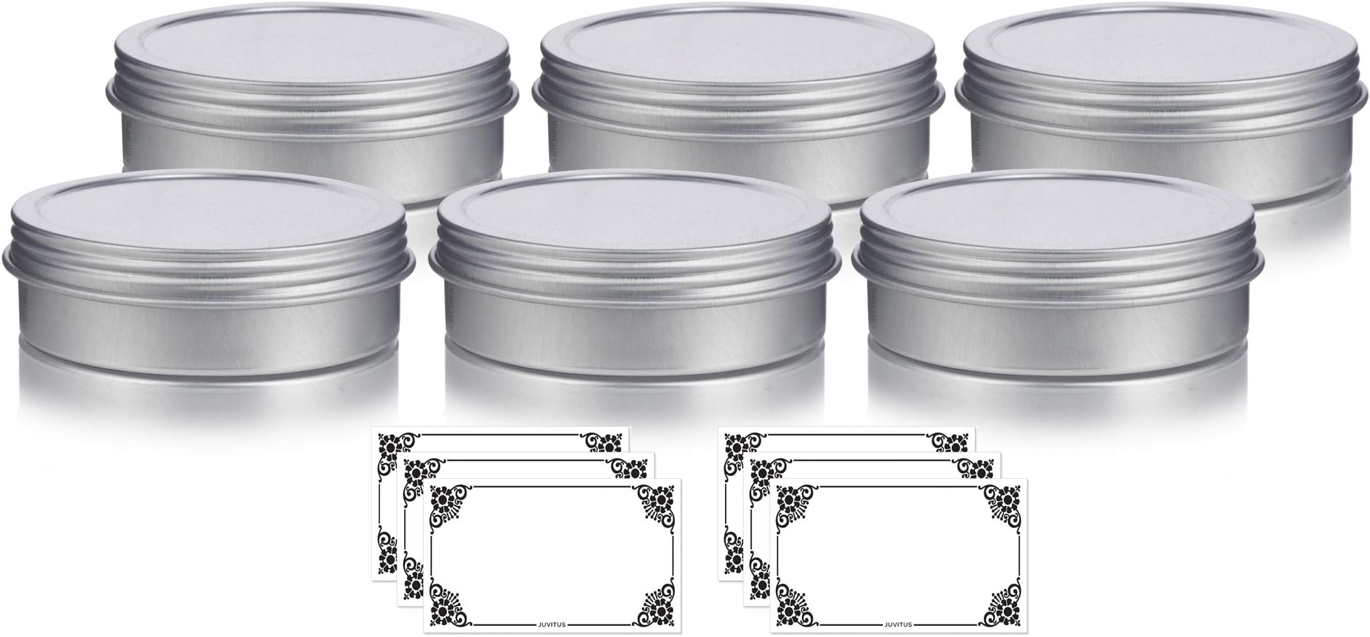 Amazon.com: JUVITUS 8 oz Metal Steel Tin Deep Container with Tight ...