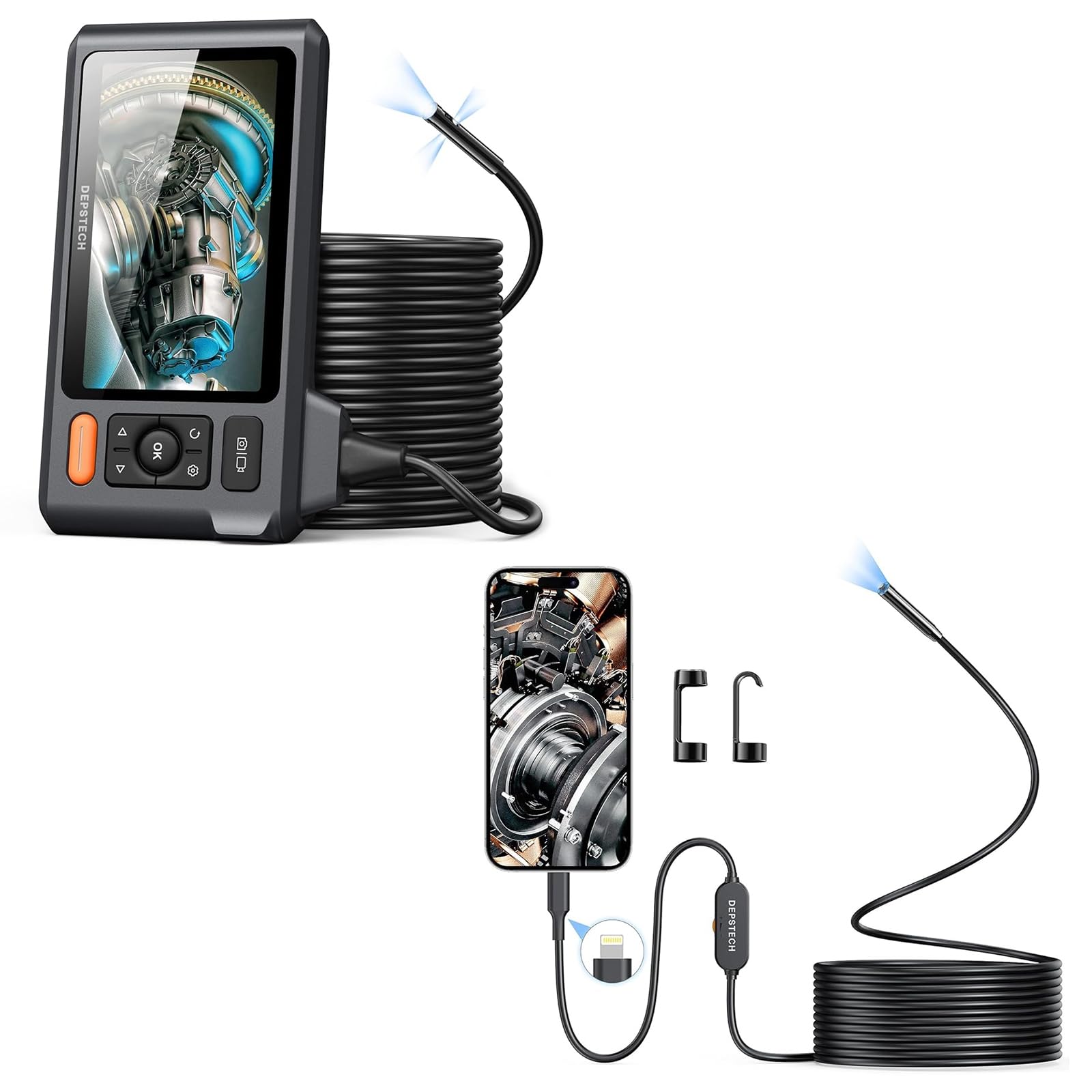 Amazon.com: DEPSTECH DS520 Triple Lens Sewer Camera, 5" IPS Screen ...