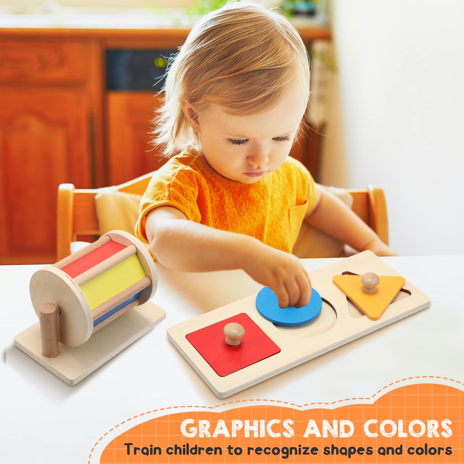 Snapklik.com : 3 Pcs Wooden Baby Toys Set, Object Permanence Box ...