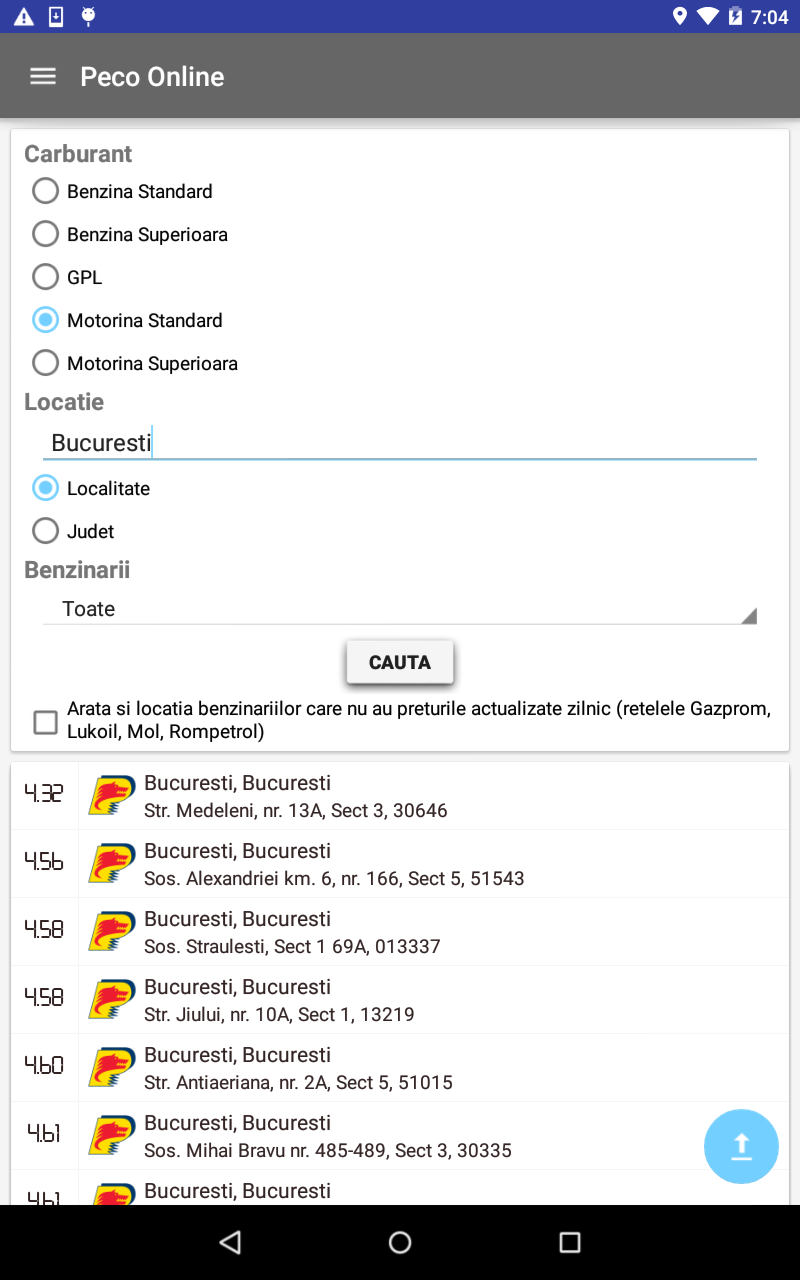 Peco Online - Fuel prices in Romania - App on Amazon Appstore