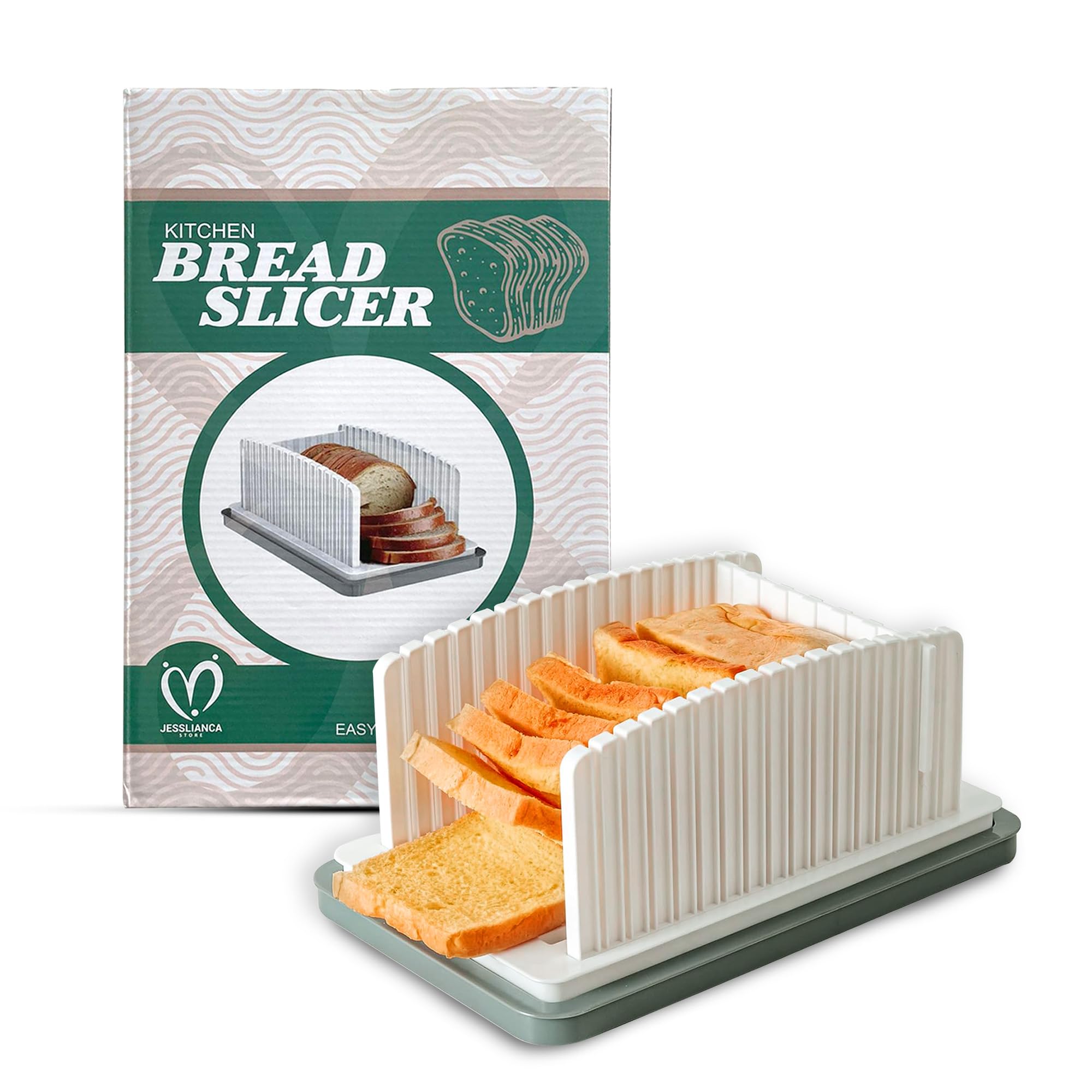 Amazon.com: Adjustable Bread Slicer with Crumb Tray - Durable, Compact ...