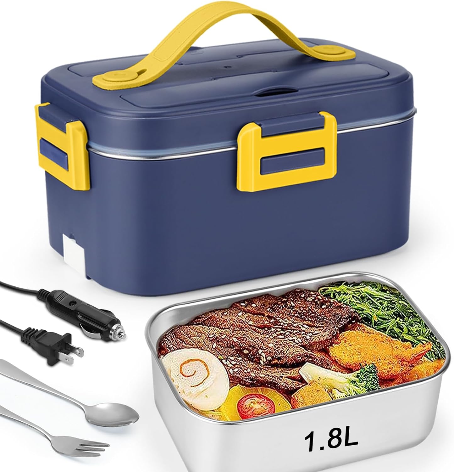 Amazon.com: BHeadCat 75W Electric Lunch Box Food Heater, 1.8L Protable ...