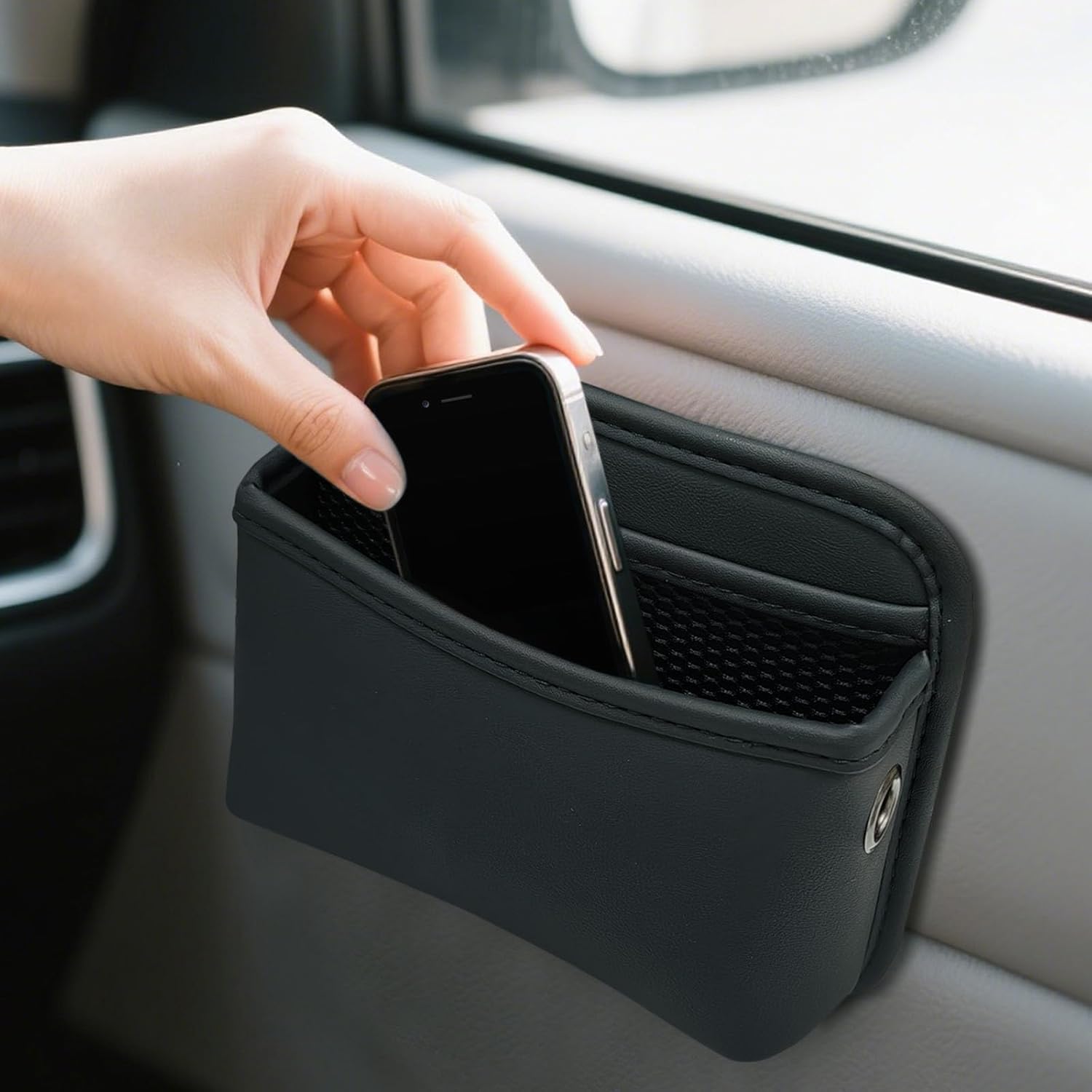 JTENGYAO PU Leather Car Side Pocket Organizer, Universal Front Seat ...