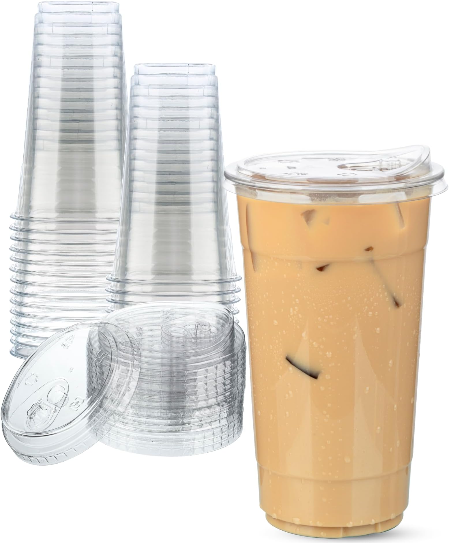 Amazon.com: Shop Square 32 oz Plastic Cups with Strawless Sip Lids (50 ...