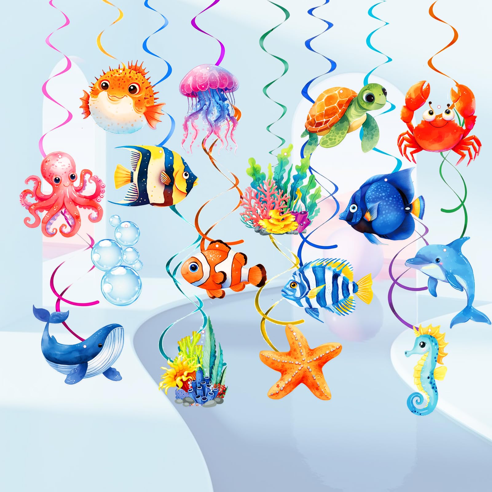 Snapklik.com : 38 Pieces Of Ocean Party Decorations - Sea Creatures ...
