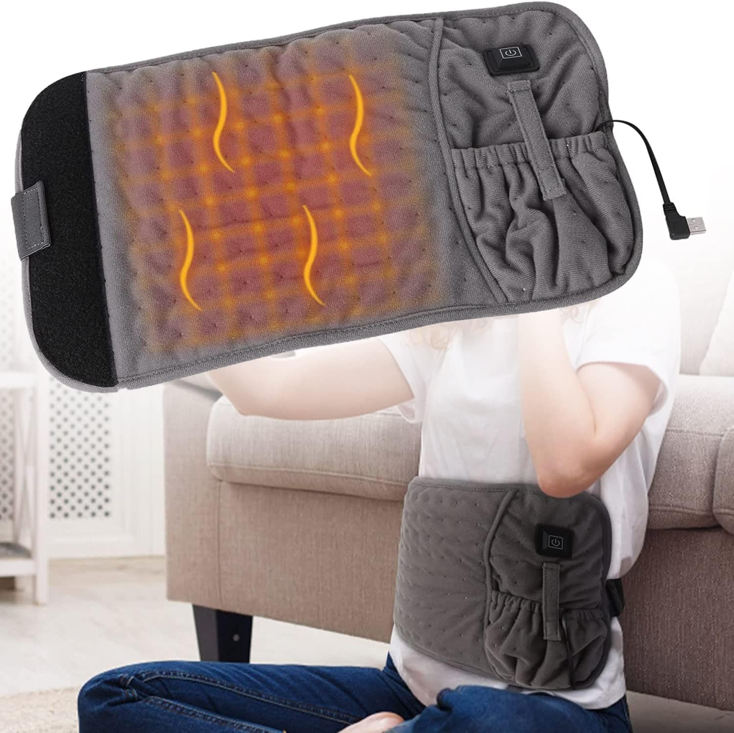 Dosodo Upgraded Cordless Heating Pad, USB Rechargeable Heat Pad with ...
