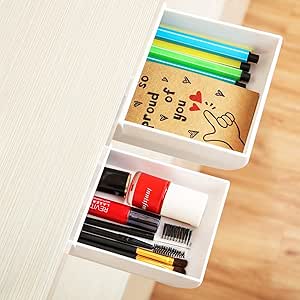Amazon.com : Boao 2 Pieces Desk Pencil Drawer Organizer Self-Adhesive ...