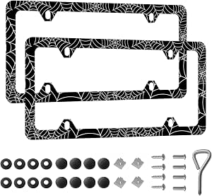 Amazon.com: Spider Web License Plate Frames, 2 Packs License Plate ...