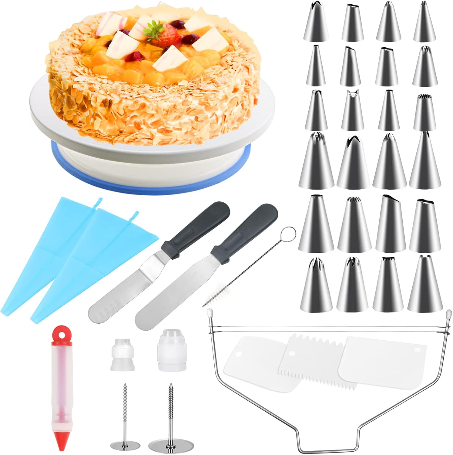 39 pcs Cake Decorating Supplies, WisFox Professional Cupcake Decorating ...