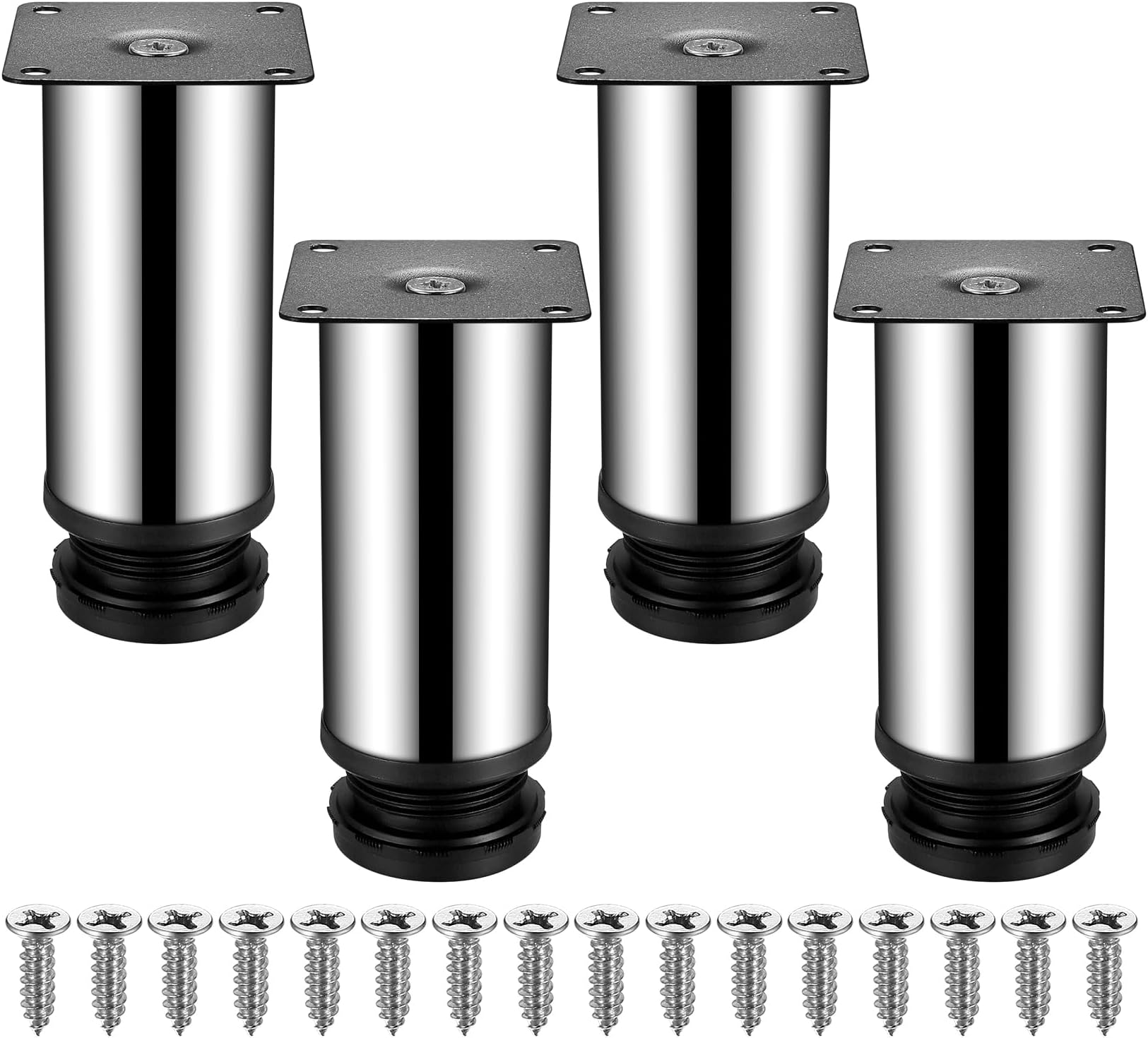 SHUESS 8 Pcs Stainless Steel Furniture Legs - 60 x 60 mm Black ...