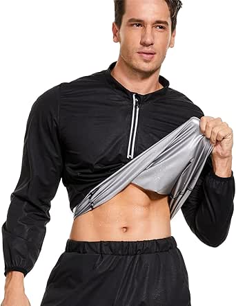 SEXYWG Sauna Suit for Men Sweat Shirt Sauna Jacket Workout Gym Sport ...