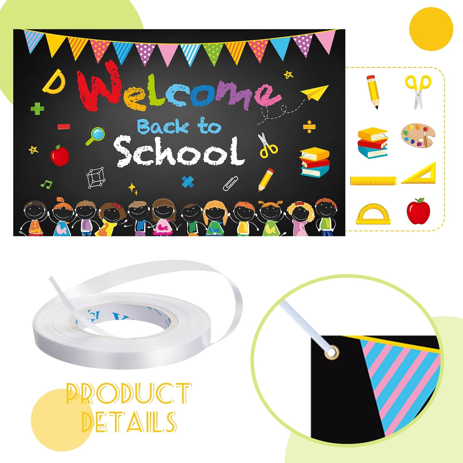 Welcome Back to School Banner Set 71 x 43 Inch Large Fabric School ...