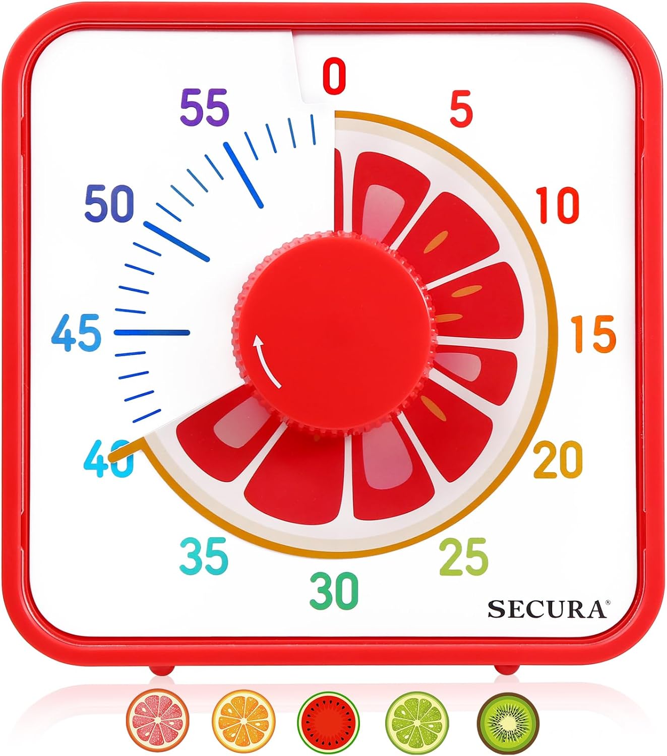 Amazon.com: Secura 7.5-Inch Fruit Visual Timer for Kids, 60-Minute ...