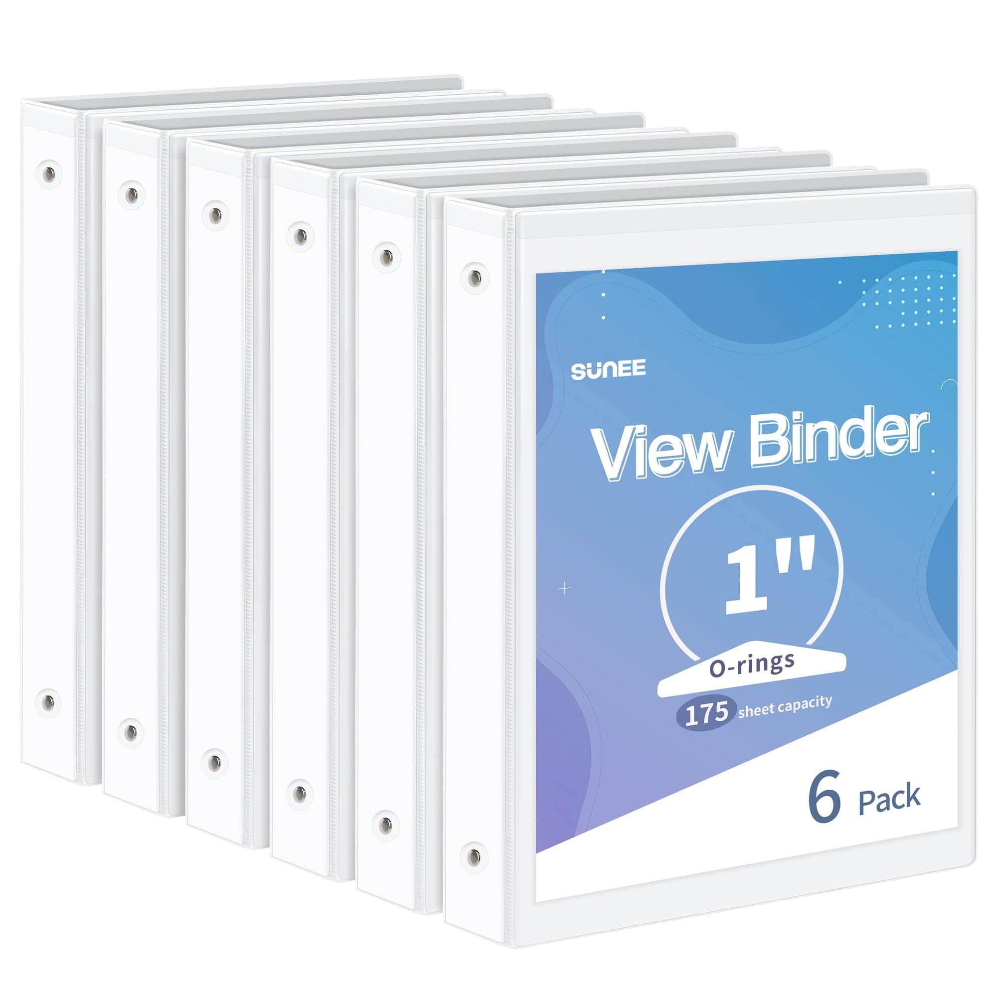Snapklik.com : SUNEE 3 Ring Binder 1 Inch 6 Pack, Clear View Binder ...