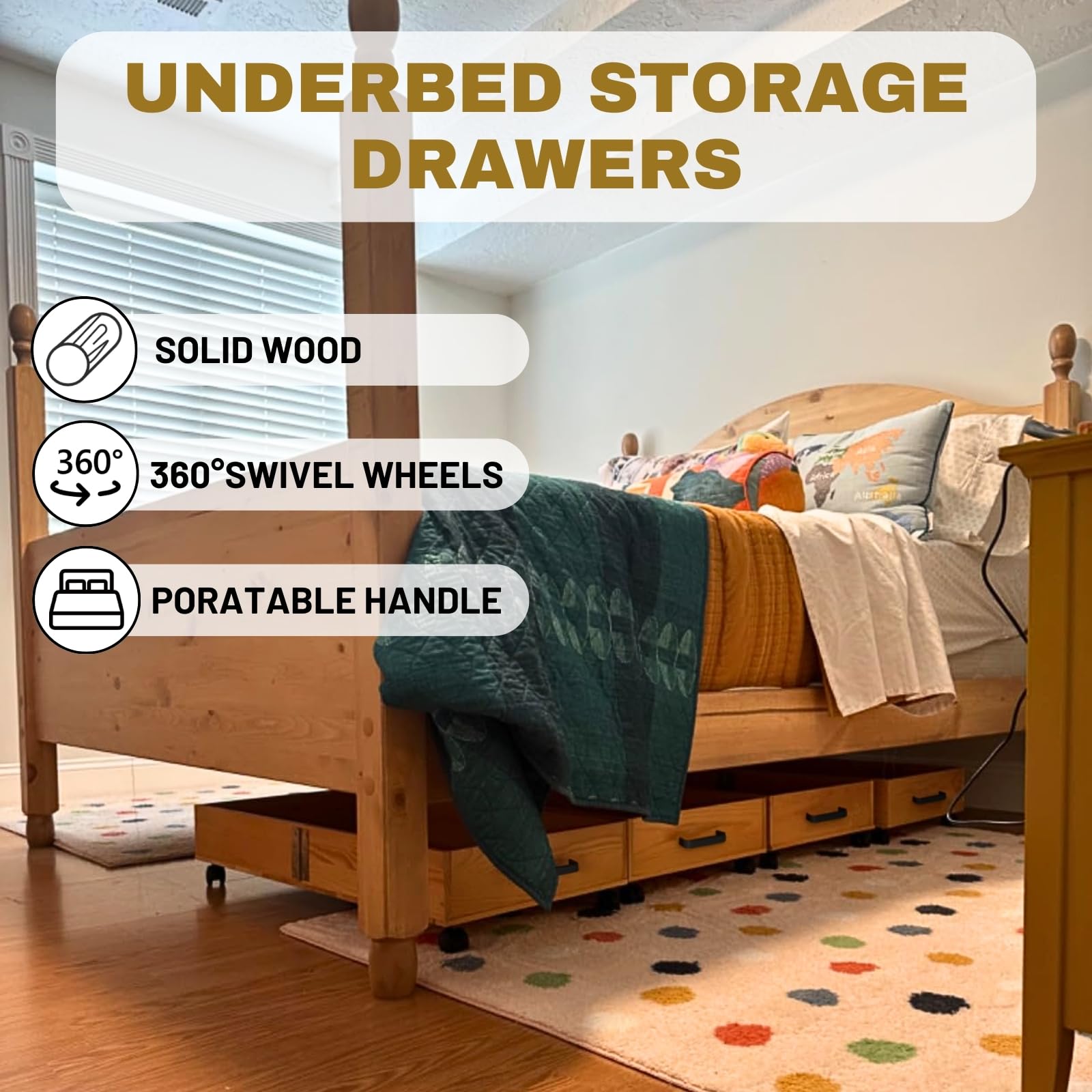 Wooden Underbed Storage With Wheels Modern Underbed Storage Box | Get